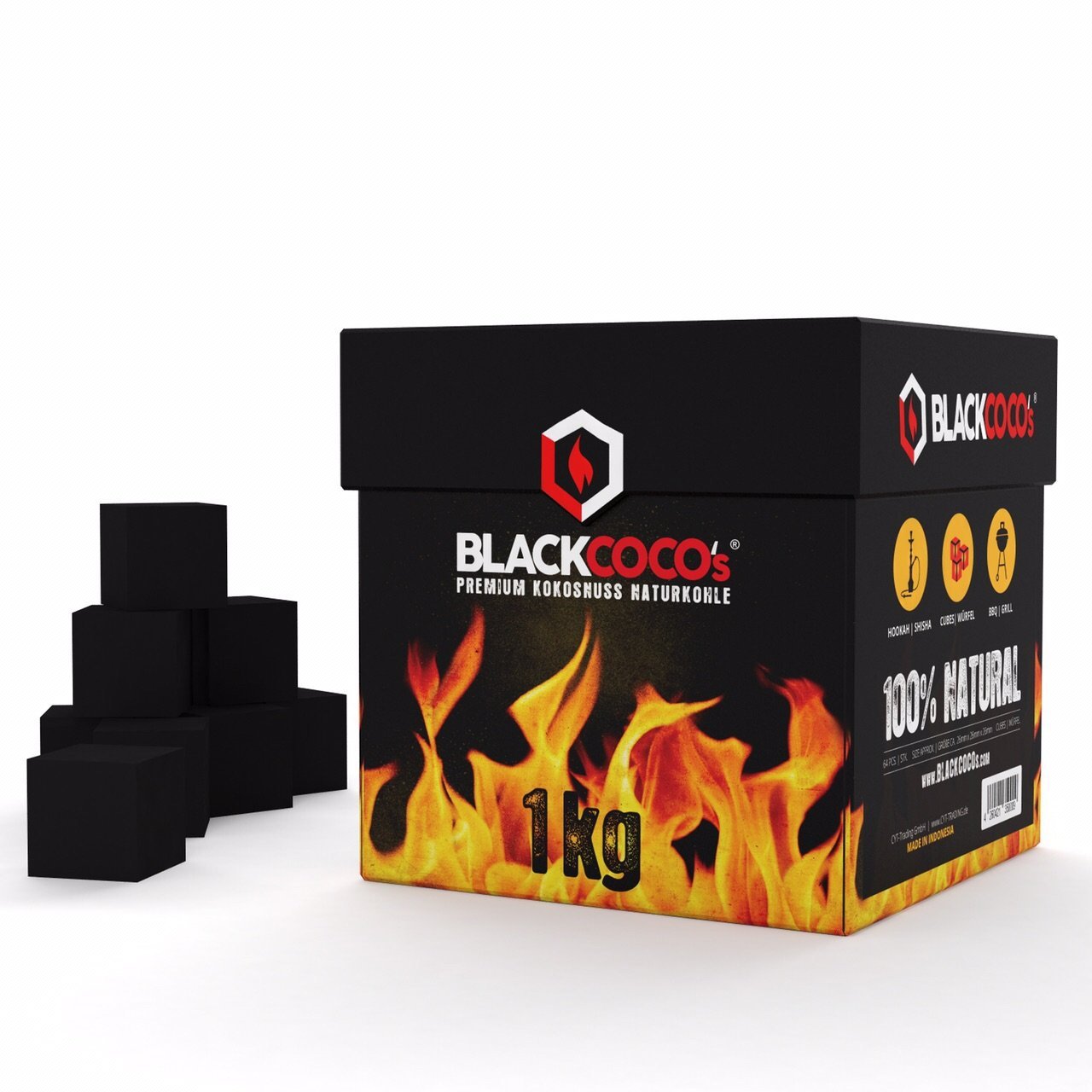 Black Coco's Premium Kohle 1kg günstig kaufen | Hookahaus Großhandel